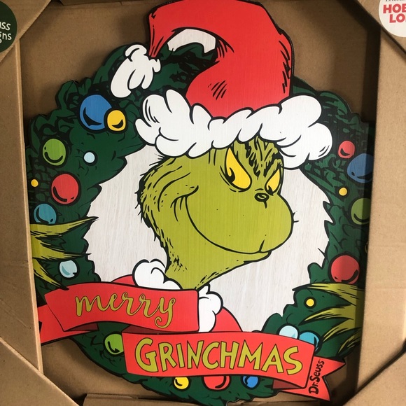 Dr. Seuss | Holiday | The Grinch Who Stole Christmas Wood Wreath Wall ...